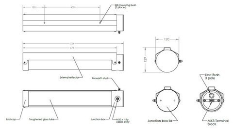Submersible LED linear luminaire, IP68 to 30 metres | Abtech